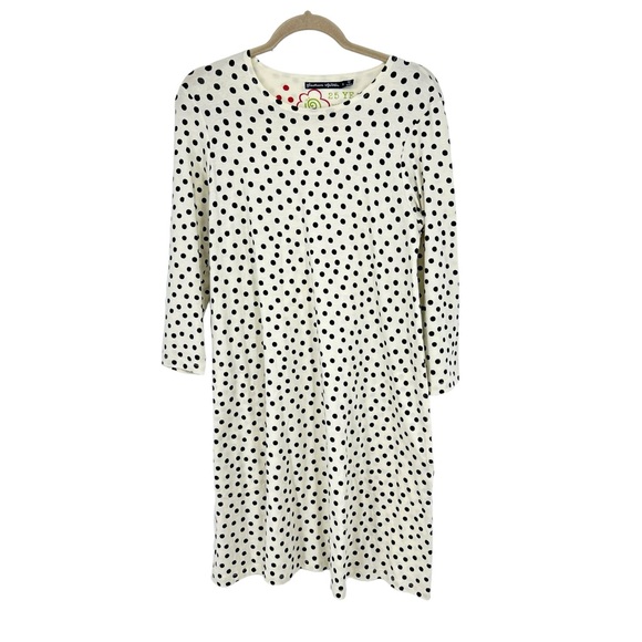 Gudrun Sjoden Dresses Gudren Sjoden Modal Cotton Blend Polka Dot Log Sleeve Midi Dress With